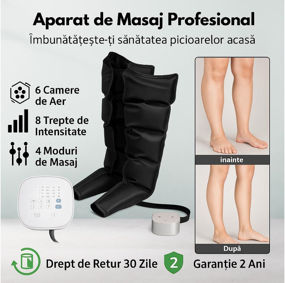 Aparat Masaj Picioare cu Cizme – Drenaj Limfatic Acasă – SanatateFit
